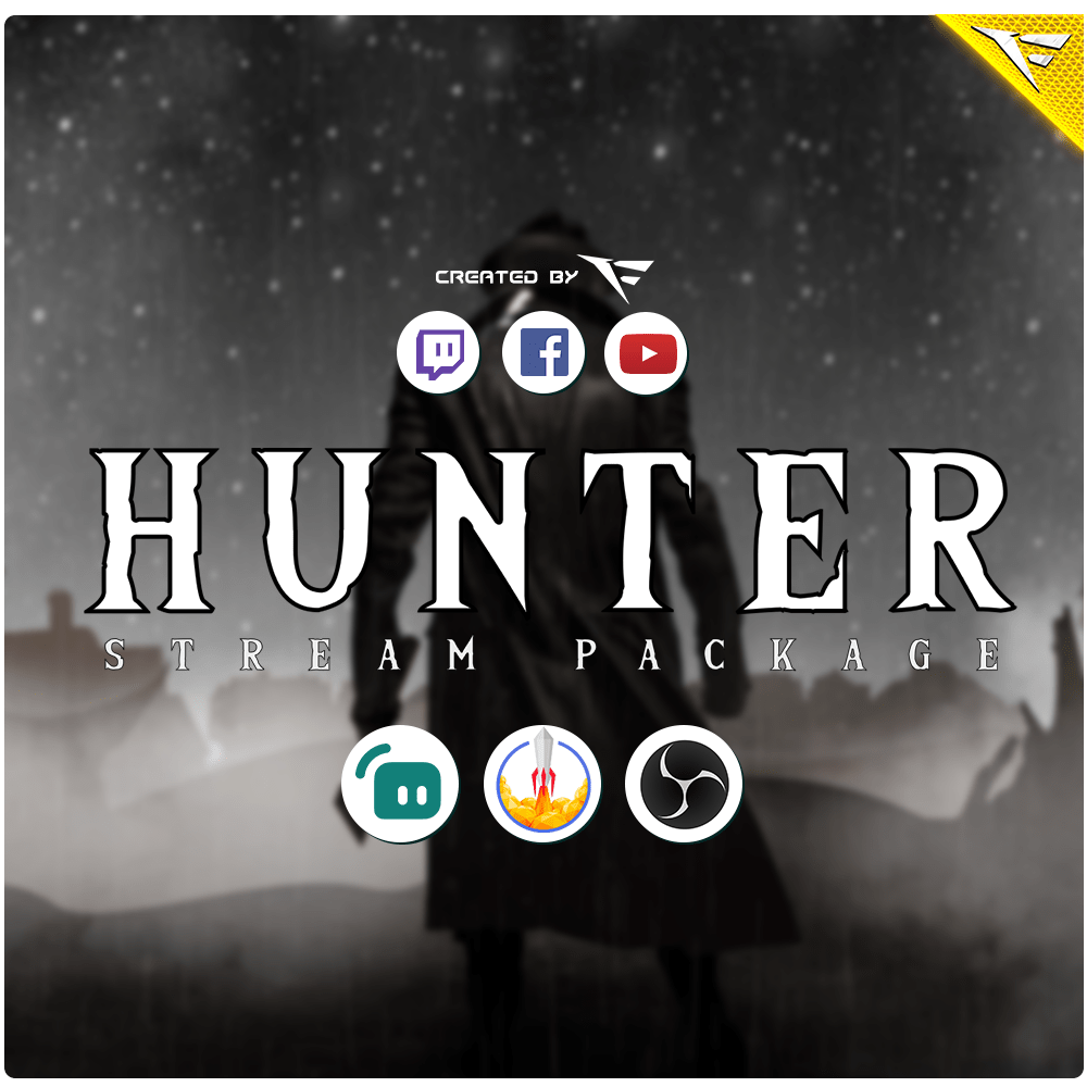 Hunter Stream Package – Tactical Twitch Overlay for FPS Gamers