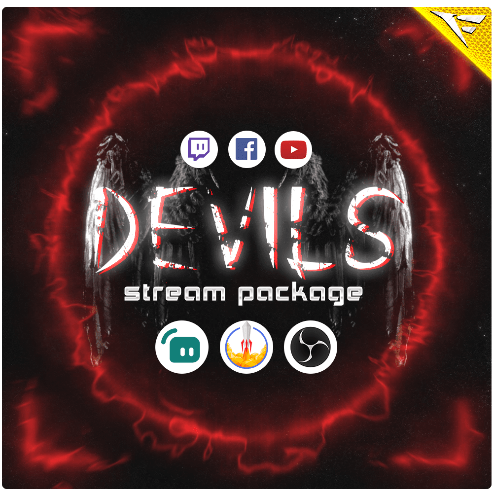 Devils Twitch Overlay Package – Dark Red Stream Design for Twitch & YouTube