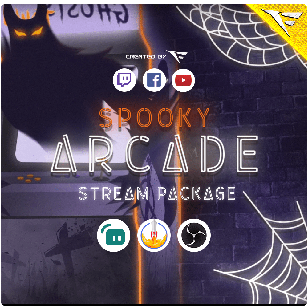 Spooky Arcade Stream Package – Haunted Twitch Overlays with Retro ...