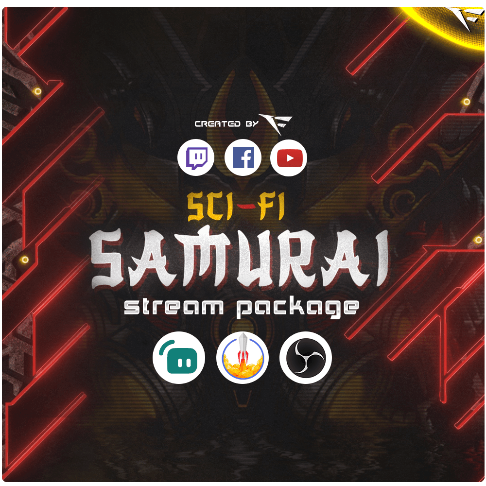 Sci-Fi Samurai Stream Package | Futuristic Overlay for Twitch & YouTube